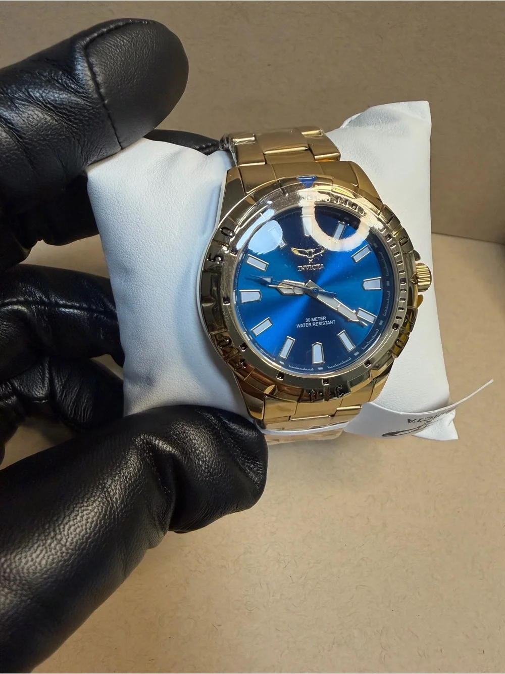 Invicta | Accessories | Invicta Goldtone Bracelet Watch With Blue ...